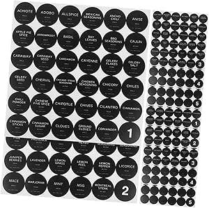 Amazon.com: Cabilock 10 Sheets Spice Label Stickers Waterproof Stickers Bottles Labels Tag Nail ...