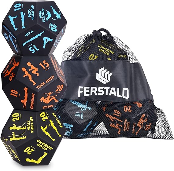 Amazon.com: Exercise Dice, for Home Fitness, Workouts, Cardio, 12-Sided ...