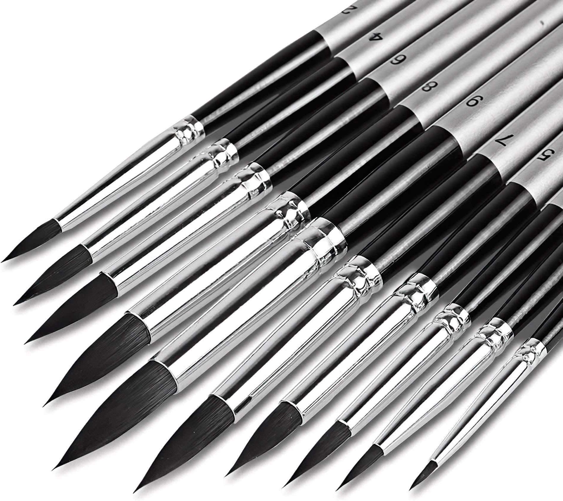 Amazon.com: Round Pointed Tip Paint Brushes Set, 6 Pcs Artist ...