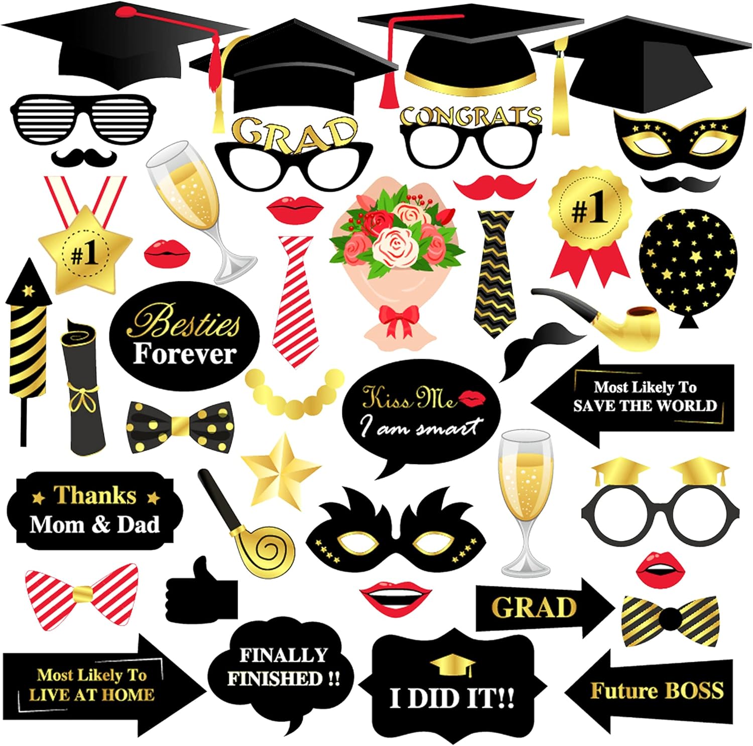 Amazon.com: KatchOn, Graduation Photo Booth Props 2024 - Pack of 44 ...