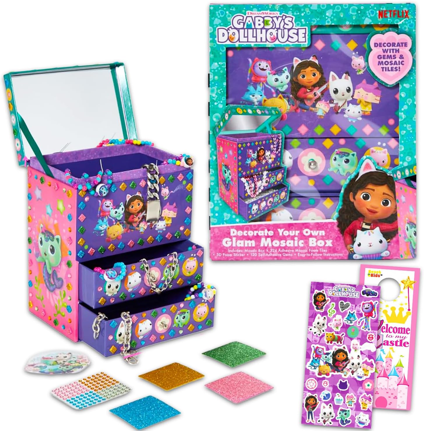 Amazon.com: Dreamworks Gabby’s Dollhouse DIY Jewelry Box - Craft Kit ...