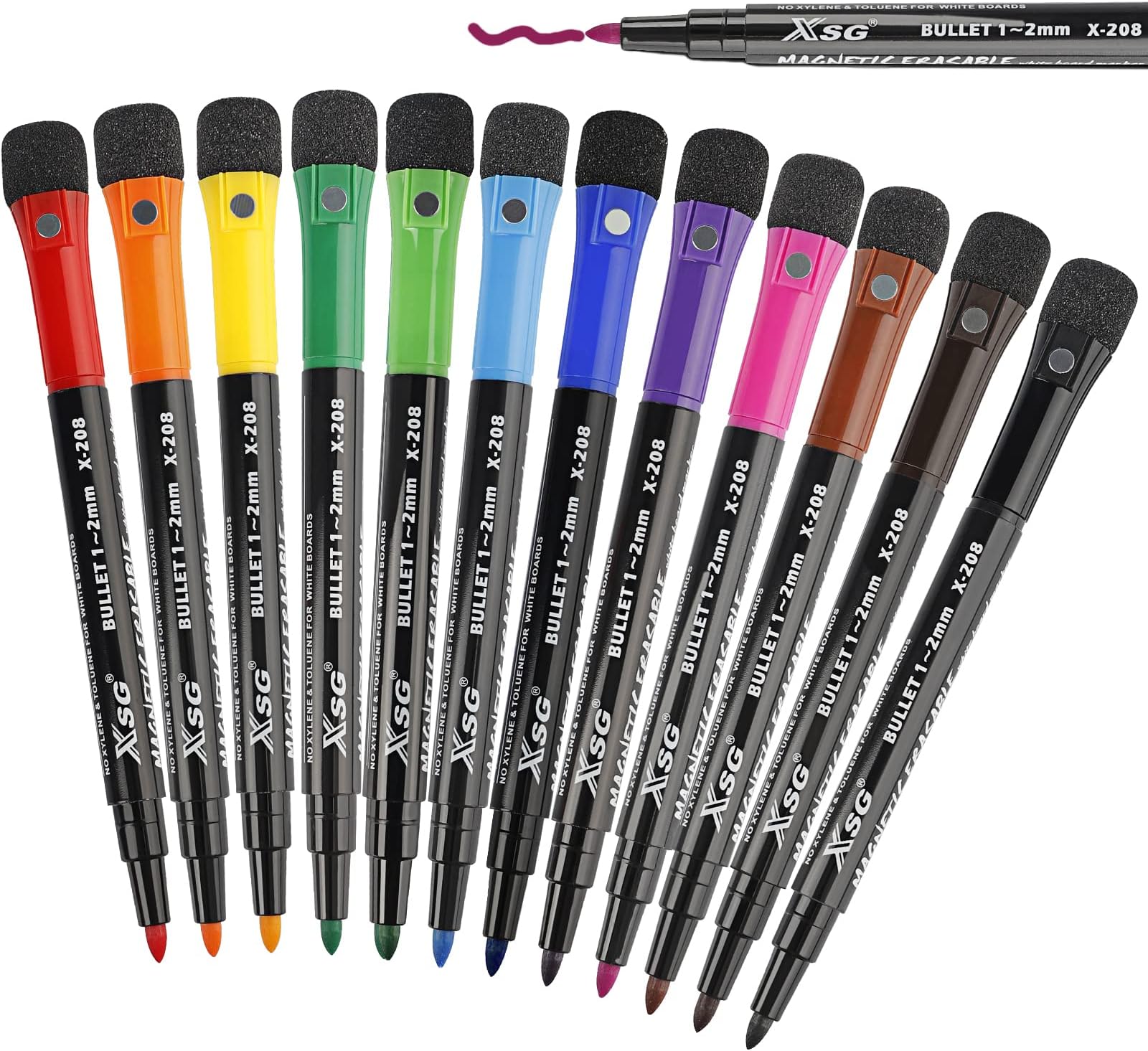 ABEIER whiteboard markers whiteboard pens:12 Magnetic Whiteboard Pens ...