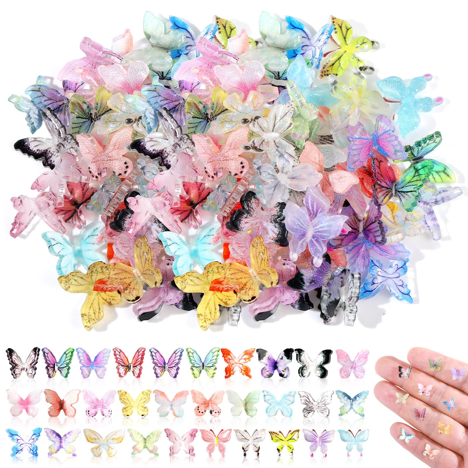 Amazon.com: 60pcs Micro Resin Butterflies Mini Resin Butterflies for ...