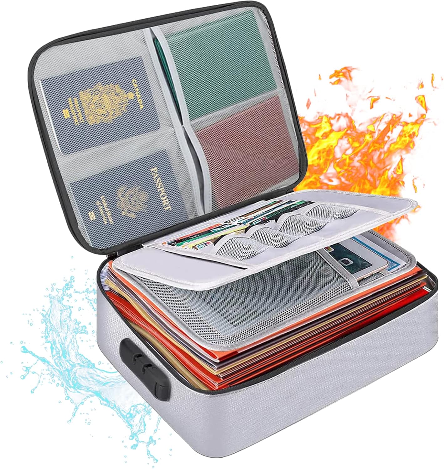Amazon.com: Fireproof Document Bags - Safe Box with Lock, Waterproof ...