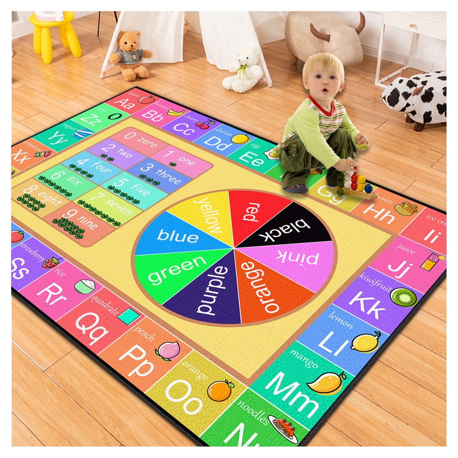 Amazon.com: Kids Play Rug for Baby,ABC Alphabet Pronunciation Learning ...