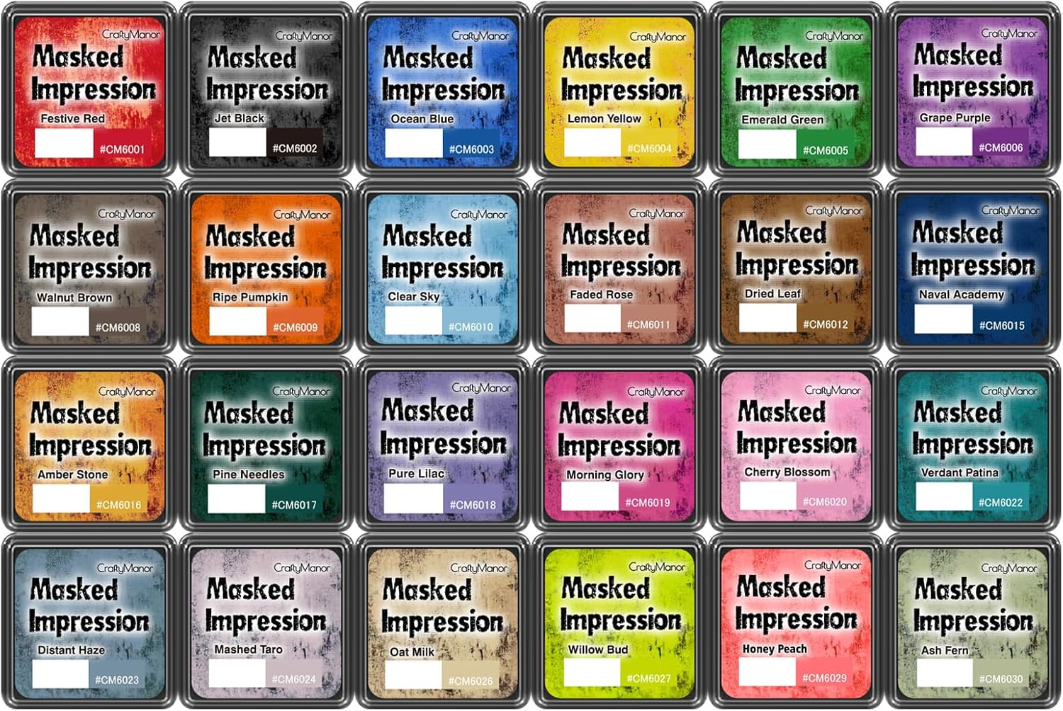 Amazon.com: CraftyManor Masked Impression Mini Ink Pads for Stamps ...