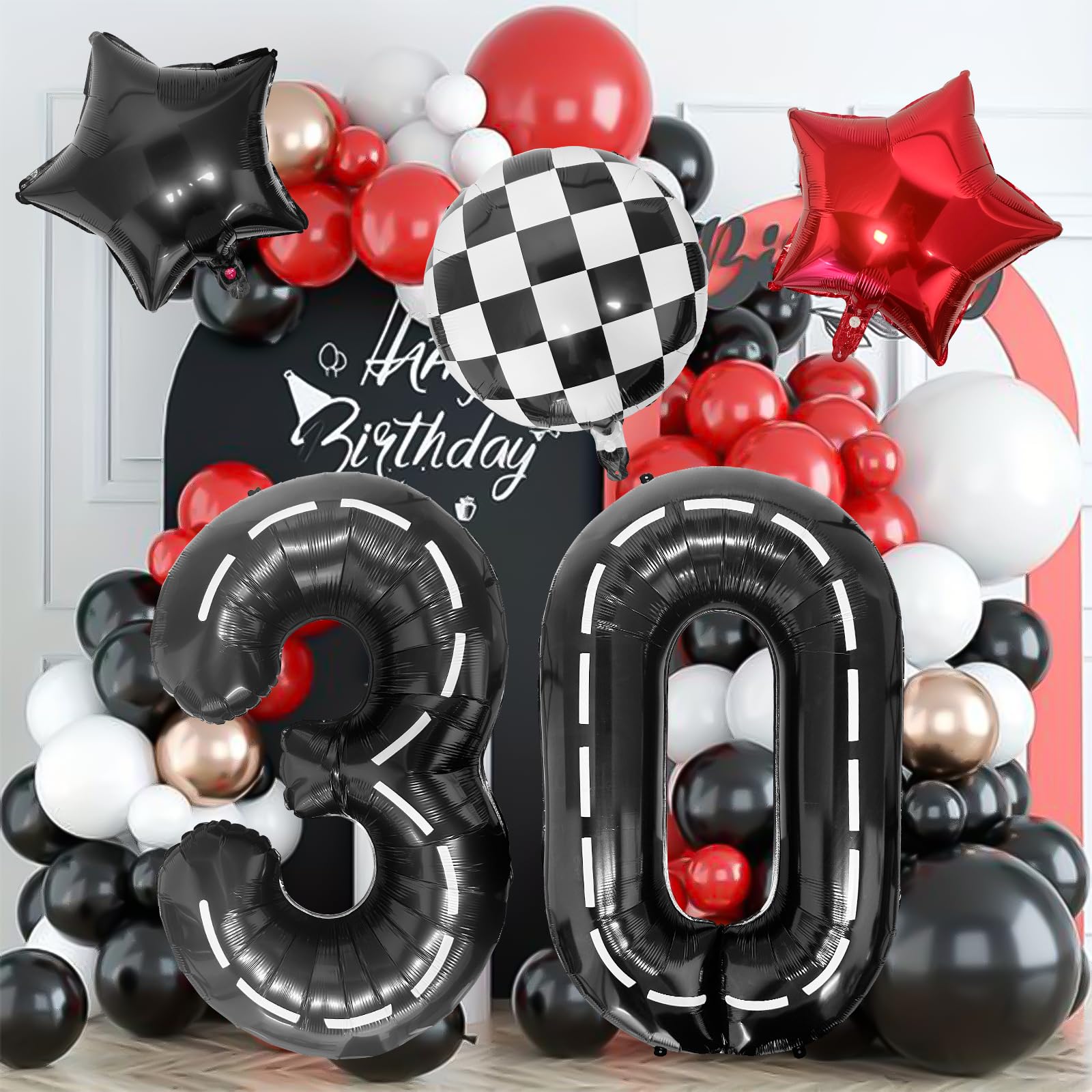 Snapklik.com : Race Car 3 Balloons 40 Inch Racetrack Number 3 Balloon ...