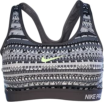 Nike Women's Dri-Fit Pro Classic Padded 8 Bit Training Bra-Gray at ...