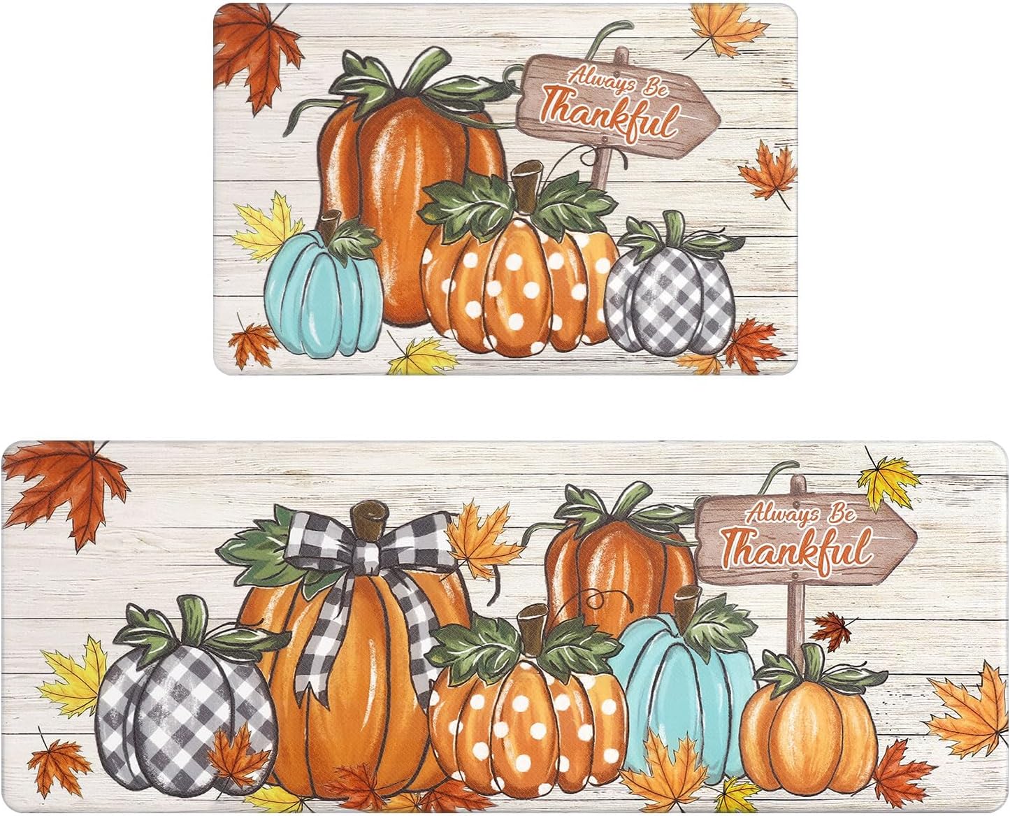 Amazon.com: ARKENY Pumpkin Sunflower Fall Kitchen Mats Set of 2, Autumn ...