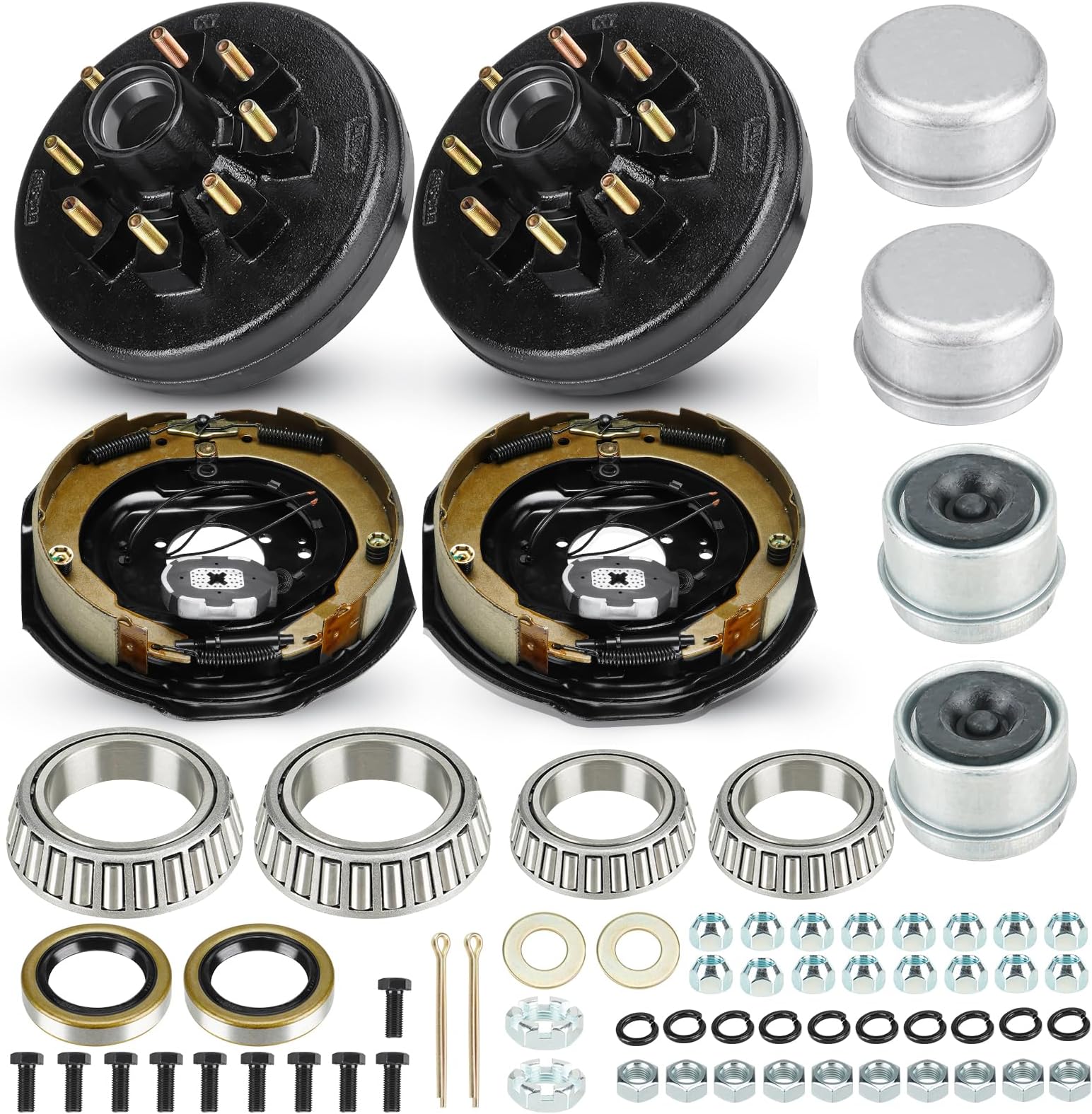 Amazon.com: Trailer Axle Electric Brake Kit, Pair of 8-6.5" Bolt Circle ...