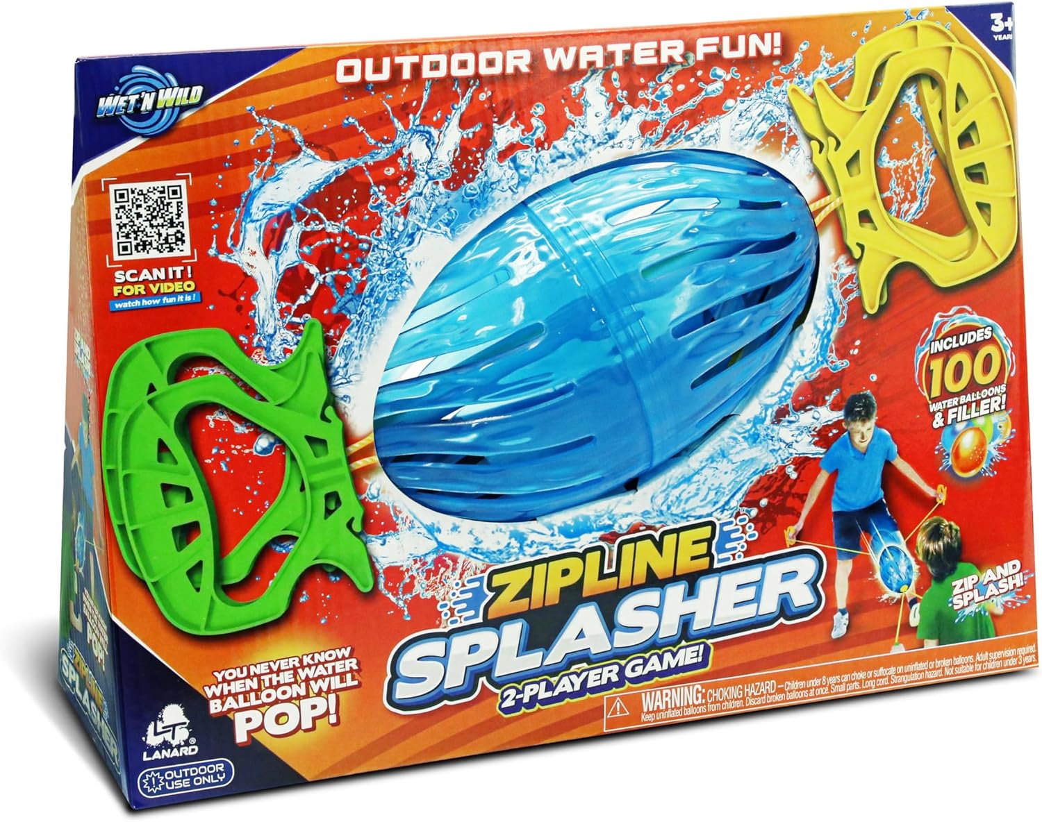 Amazon.com: Lanard® Wet'n Wild - Zipline Splasher : Toys & Games