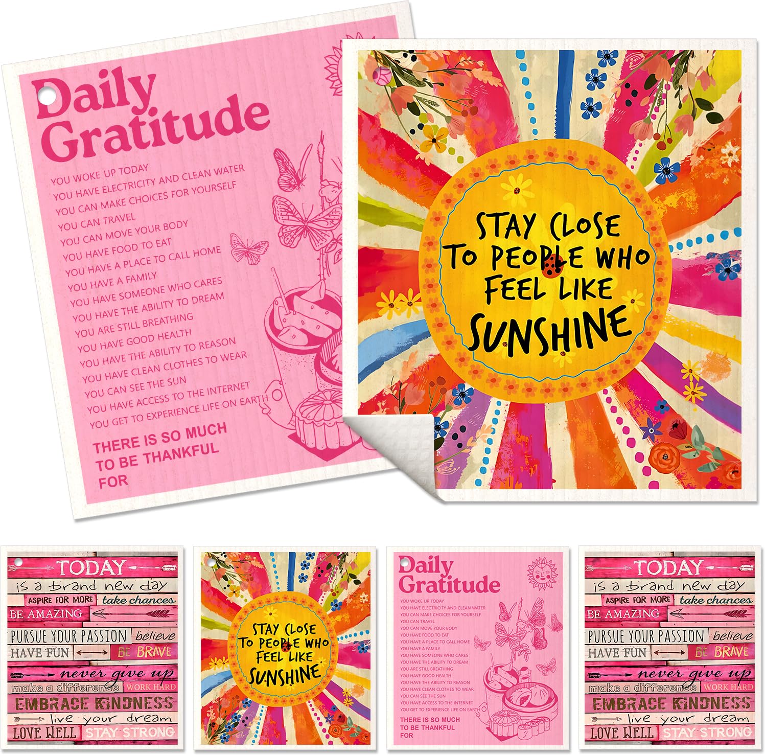 Amazon.com: Miss Adola 6 Pack Swedish Dishcloths for Kitchen - Reusable ...