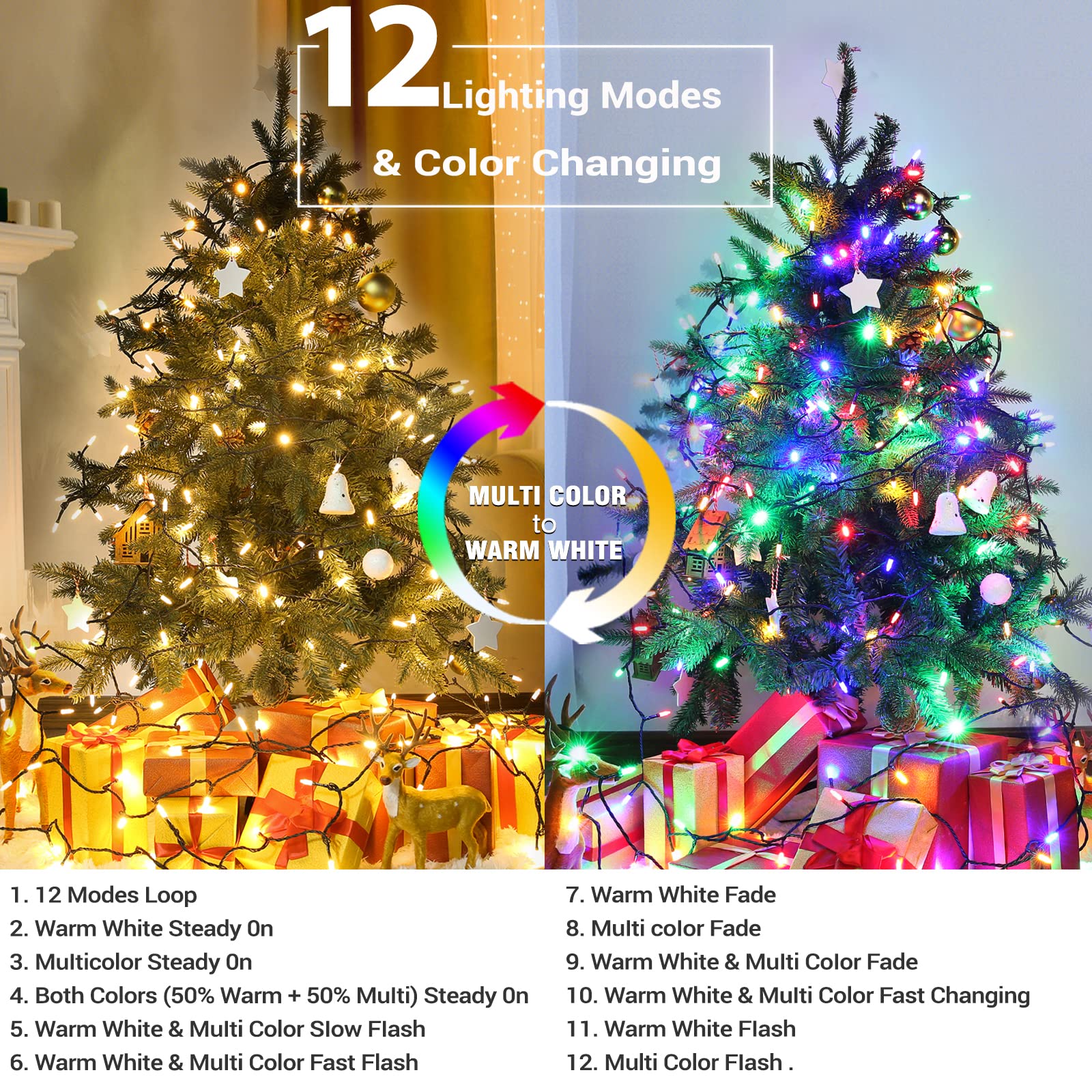 Snapklik.com : Brizled Color Changing Christmas Lights, 33ft 100 LED ...
