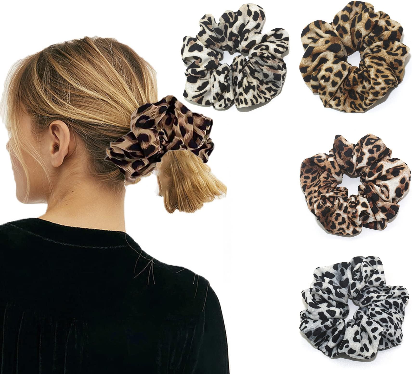 Amazon.com : Leopard Print Hair Accessories Bundle - Ring, Elastic Band ...