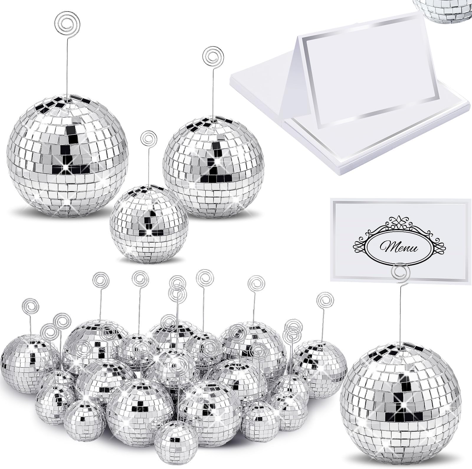 Amazon.com: Maitys 60 Pcs Disco Ball Table Number Holder with Swirl ...