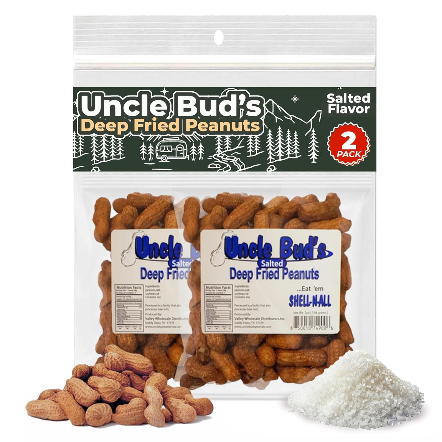 Amazon.com : Uncle Bud's Deep Fried Salted Peanuts in the Shell (2-Pack ...