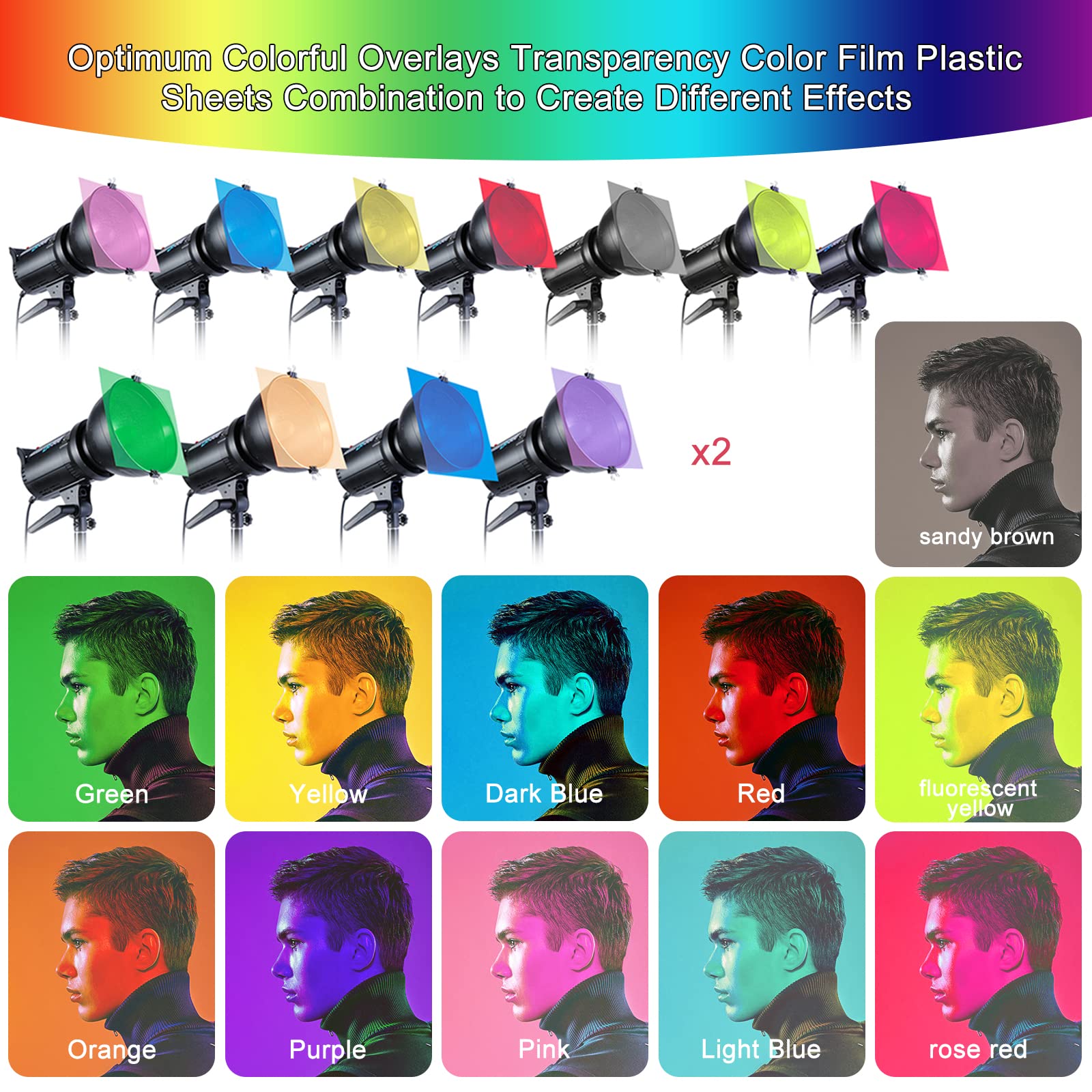 Plastic Colored Light Filters Colour Filter Set, Additive (red, Blue,