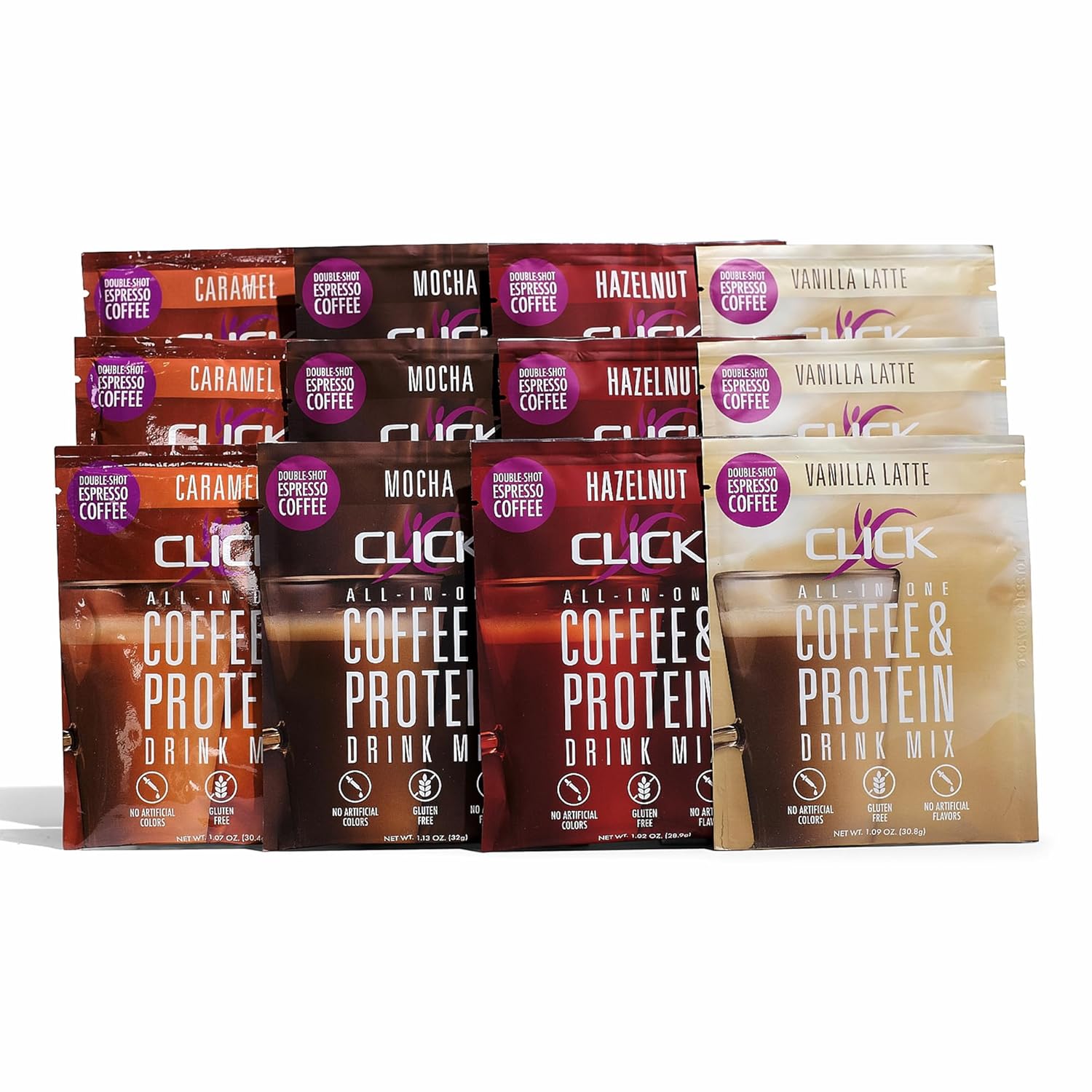 Amazon.com: Click Coffee Protein Powder Packets, High Protein, Double ...