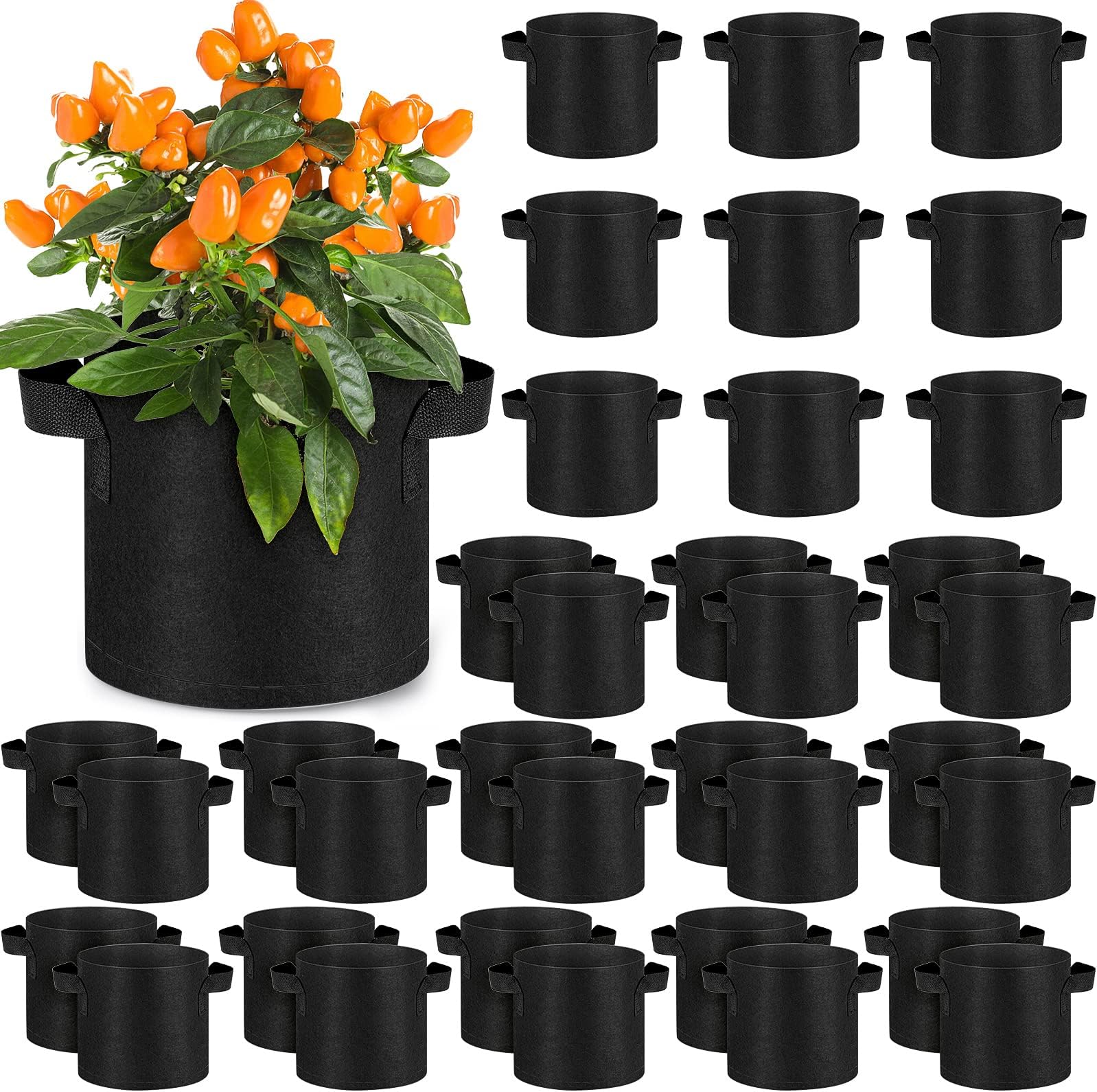 Amazon.com : iPower 24-Pack 2 Gallon Grow Bags Heavy Duty Thickened ...