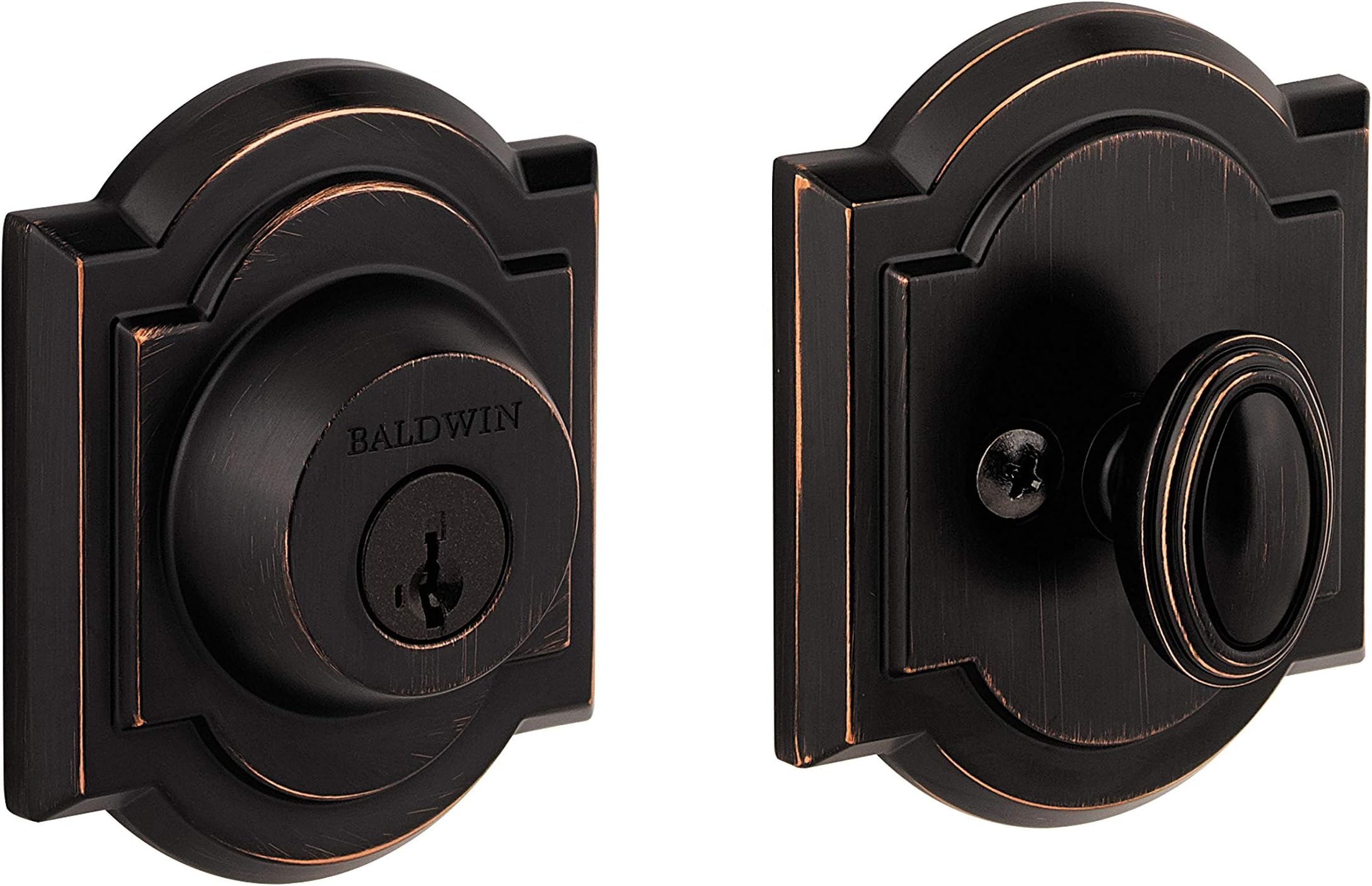 Baldwin Reserve SCRSD481S Single Cylinder Rustic Square Deadbolt with ...