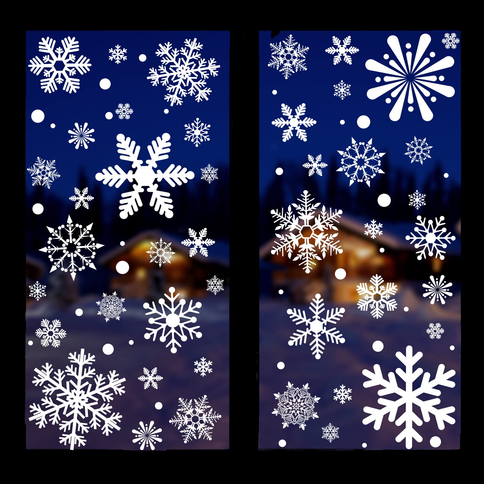 Amazon.com: YUJUN 9 Sheets Winter Snowflakes Window Clings,Christmas ...