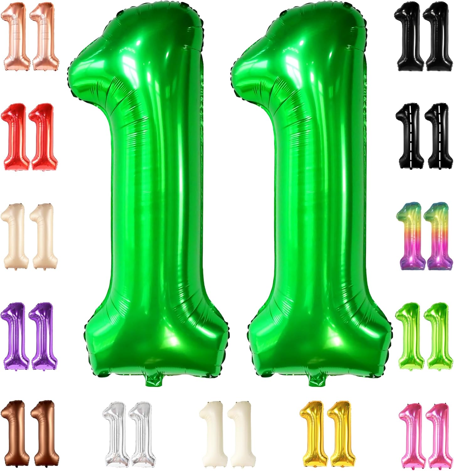Amazon.com: KatchOn, Dark Green Number 11 Balloon - Giant 40 Inch ...