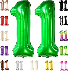 Amazon.com: KatchOn, Dark Green Number 11 Balloon - Giant 40 Inch ...