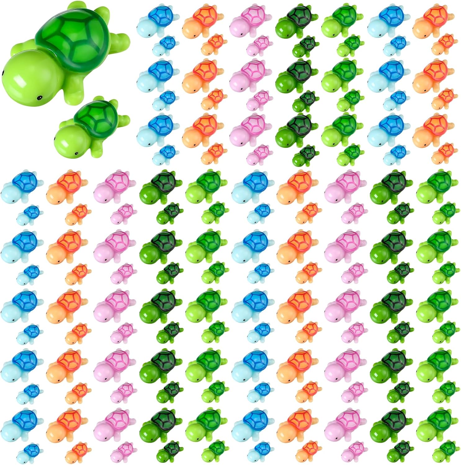 Amazon.com: Soaoo 120 Pcs Mini Resin Turtle Figurine Cute Tiny Turtle ...