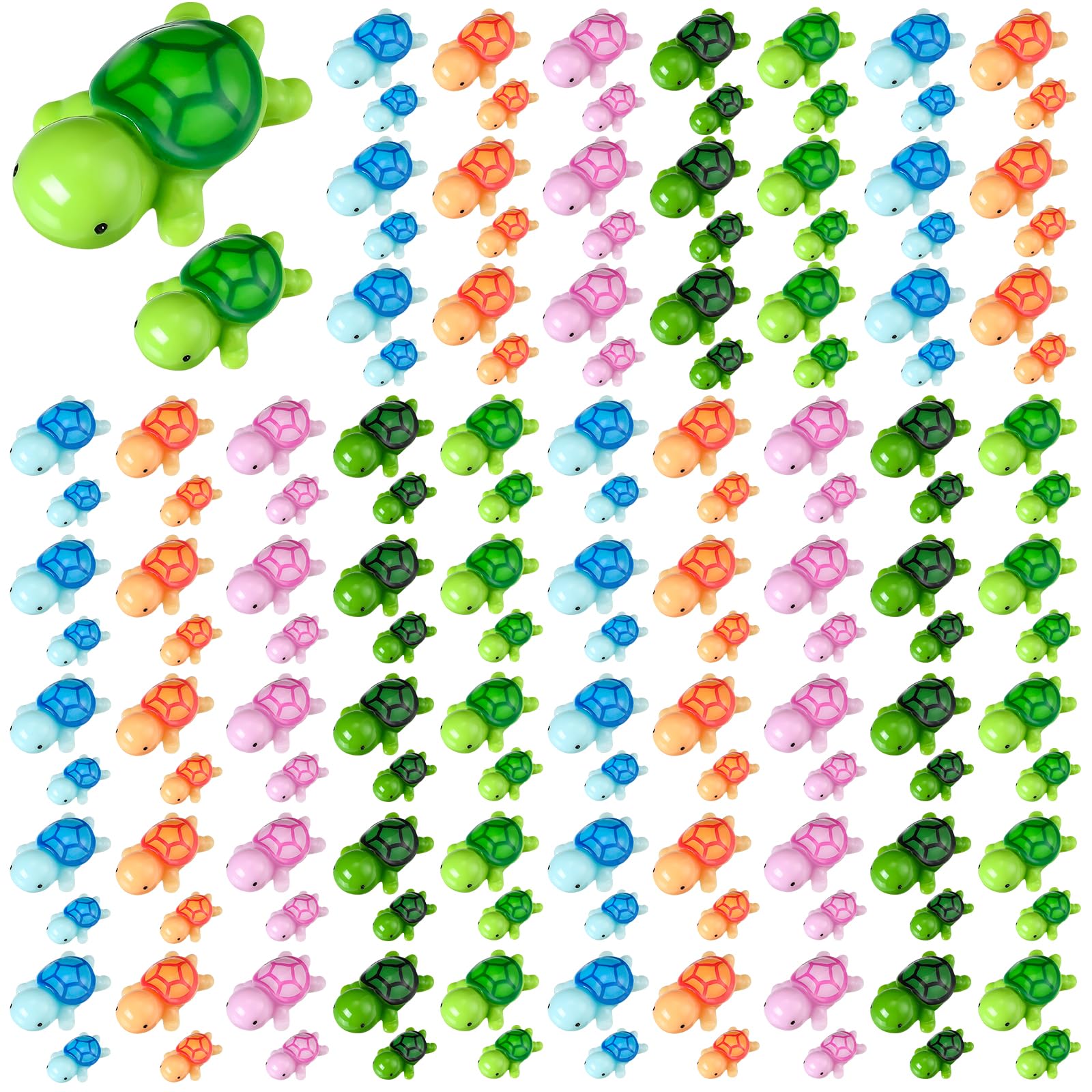Amazon.com: Soaoo 120 Pcs Miniature Sea Turtle Figurine Multicolor Tiny ...