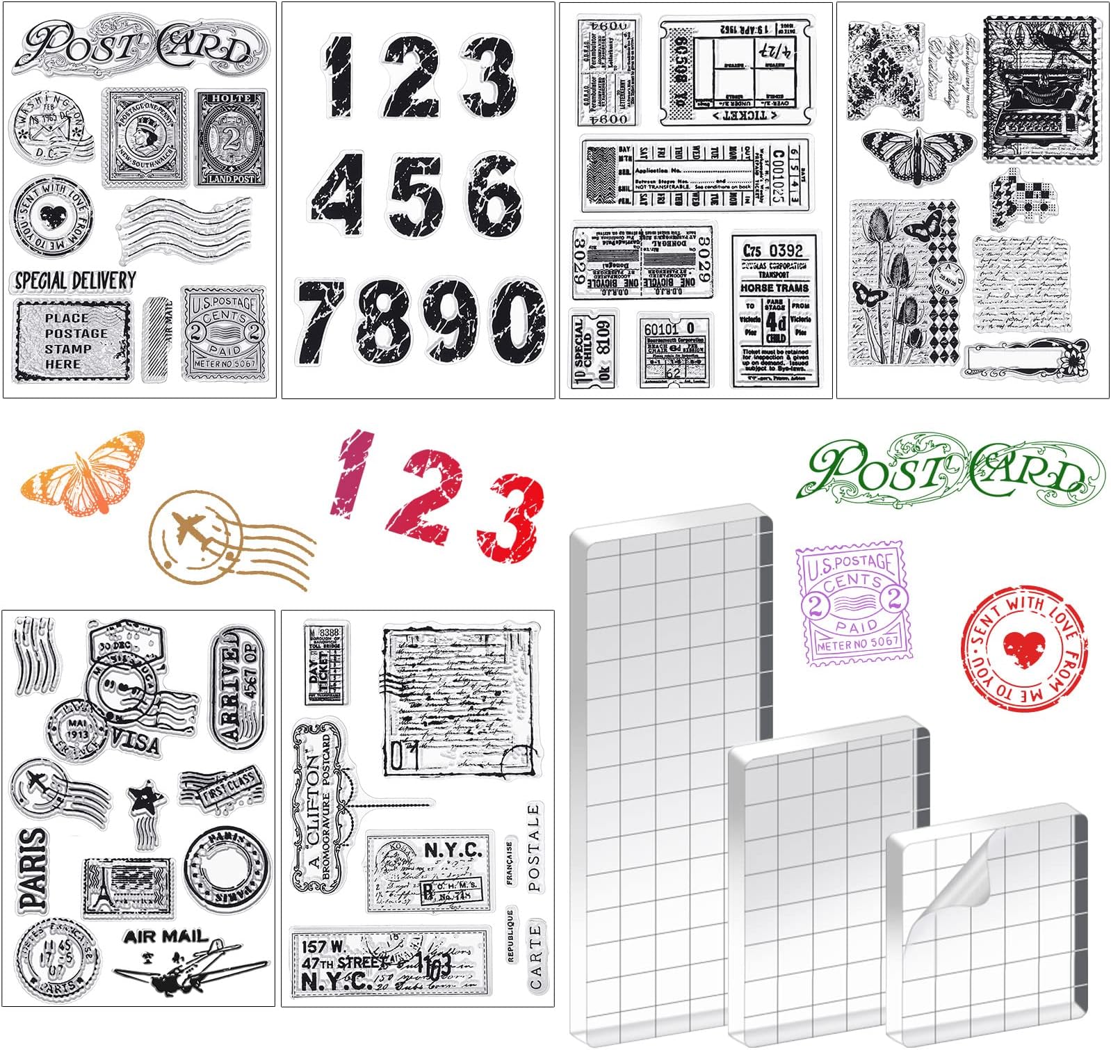 Amazon.com: GLOBLELAND Retro Handwritten Ledger Clear Stamps for DIY ...