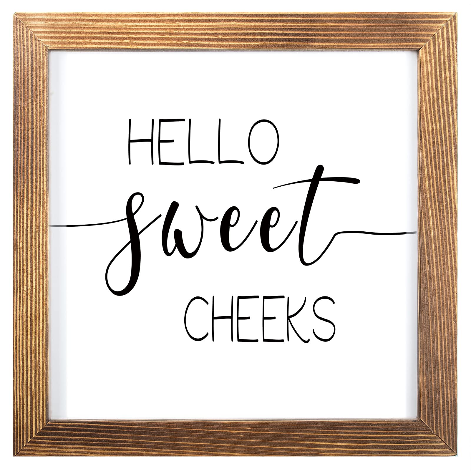 Hello Sweet Cheeks Sign - Farmhouse Bathroom Decor Sign, Cute Guest ...