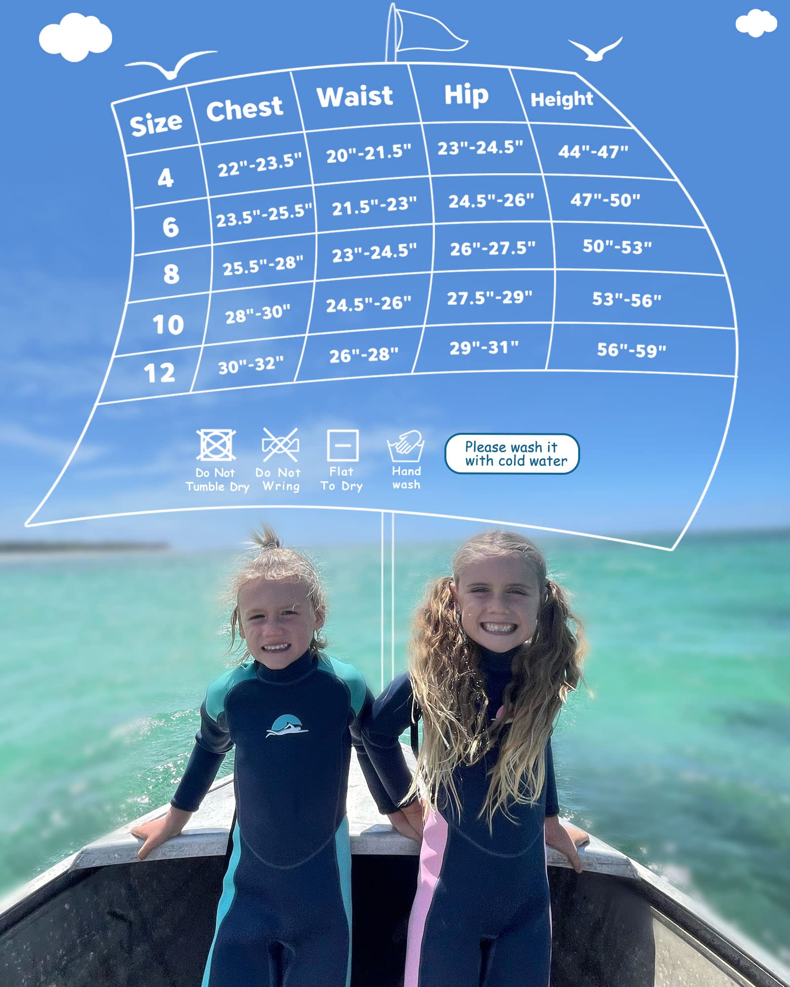 Snapklik.com : Kids Wetsuit For Boys Girls Youth 3mm Neoprene Back Zip ...