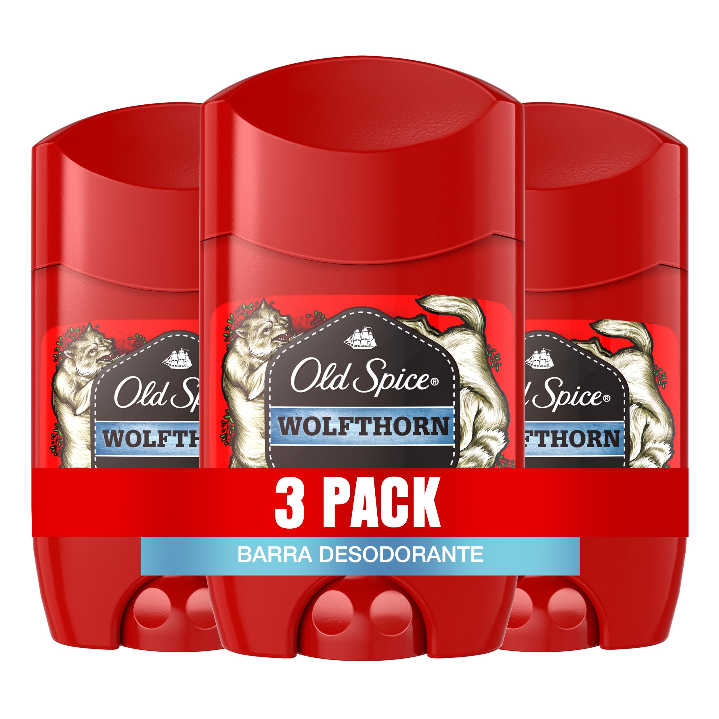 OLD SPICE, Pack de 3, Desodorante en Barra, Wolfthorn, Aroma Cítrico ...