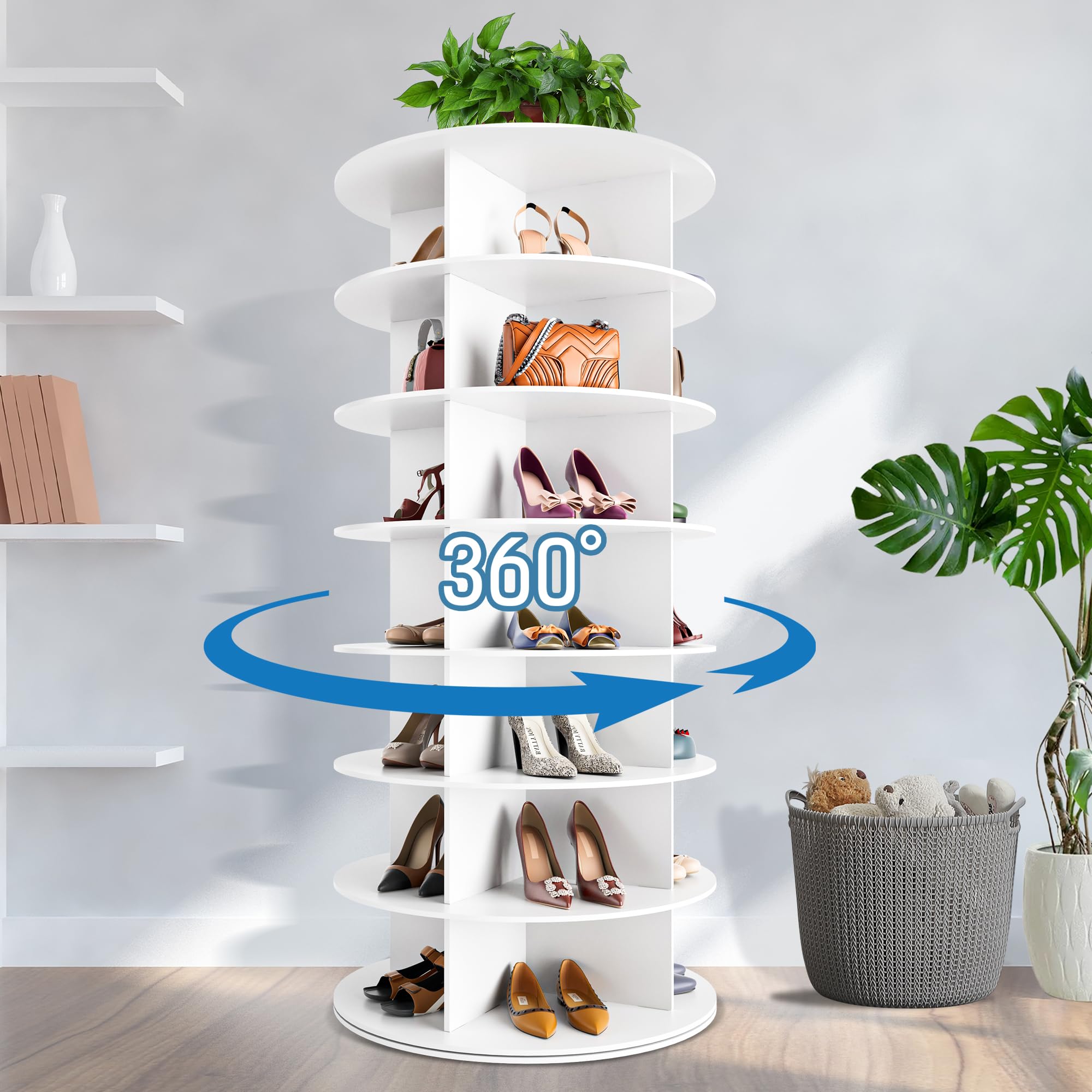 Amazon.com: Decomax 7-Tier Rotating Shoe Rack Tower - Free Standing ...