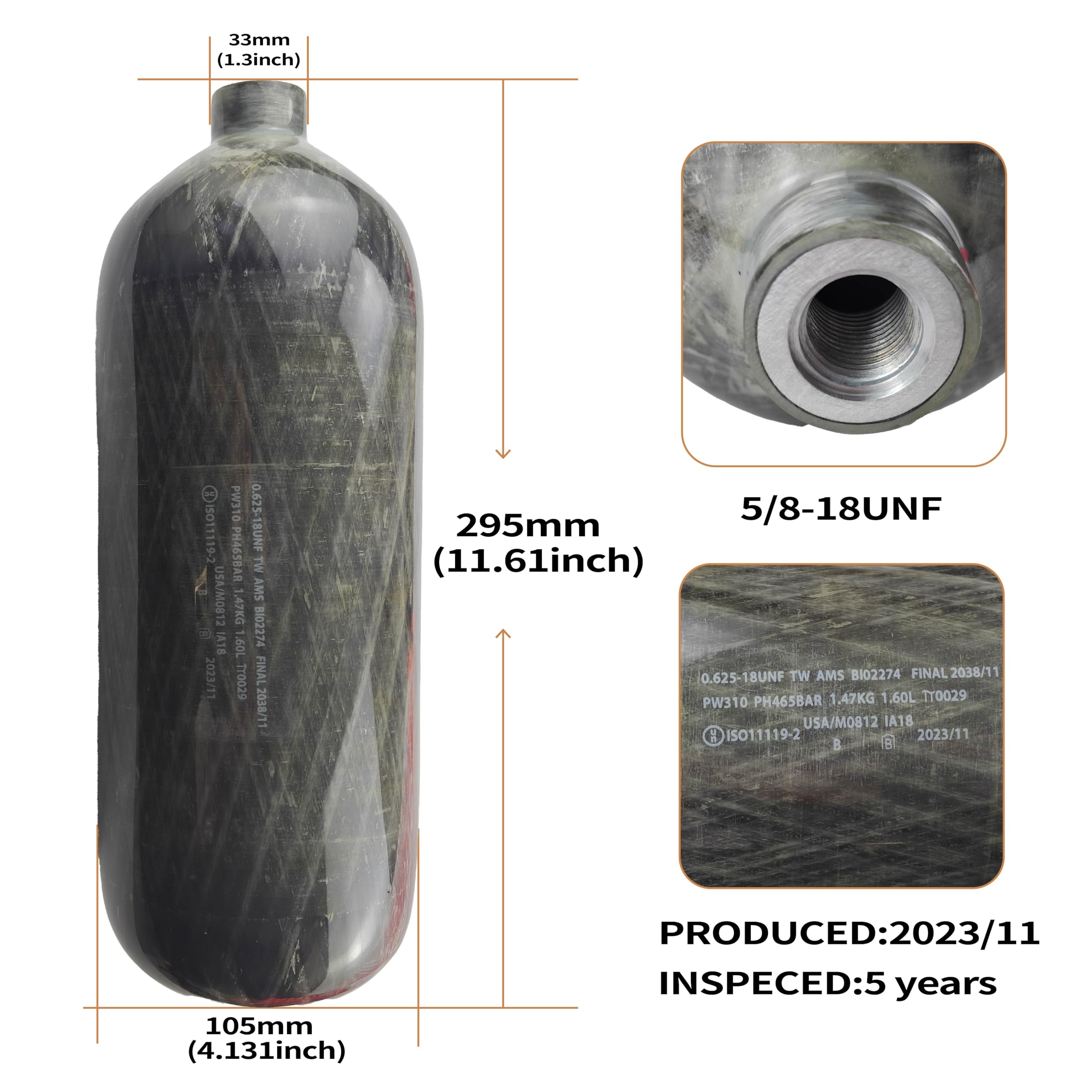 Snapklik.com : DOT 98ci/4500psi Carbon Fiber Tank systemPaintball HPA ...