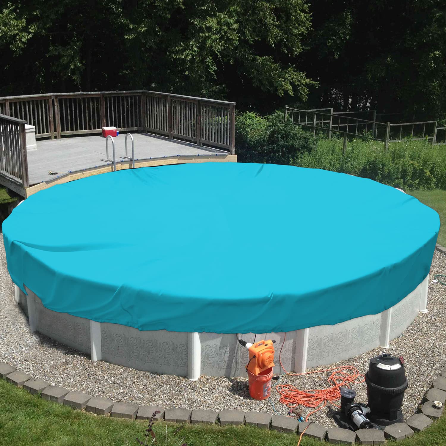 Amazon.com : TANG 15' ft Round Pool Covers for 12 Feet Round Pool Above ...