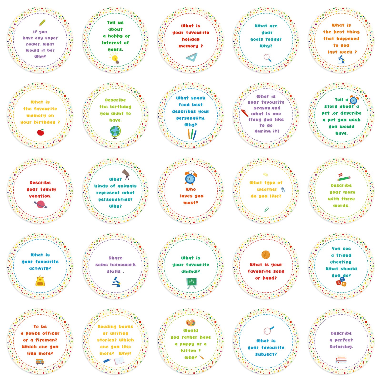 Snapklik.com : 200 Pcs Morning Meeting Chips For Students, 50 Styles ...