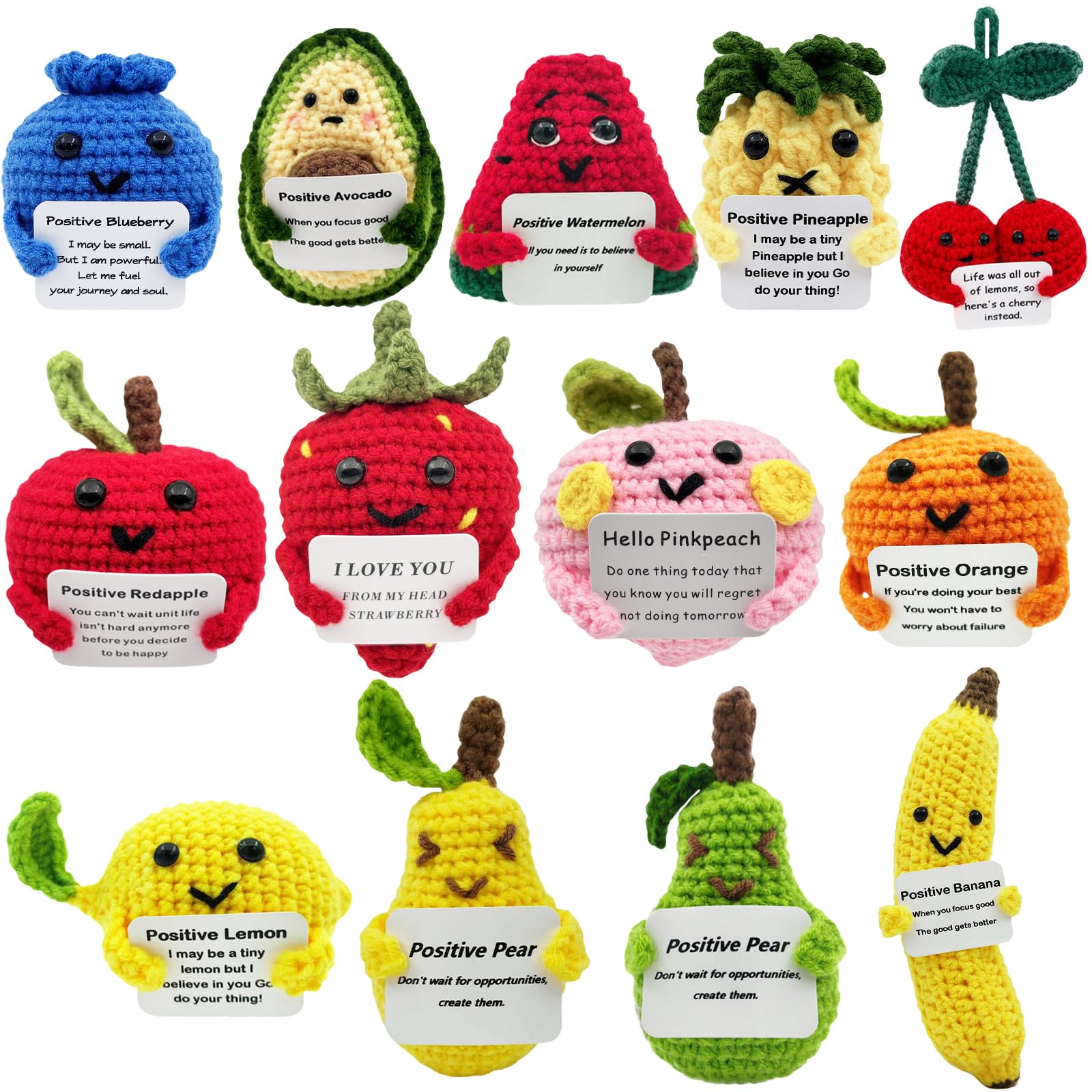 Amazon.com: Gkuzus 13Pcs Positive Fruit Potato Mini Crochet Animals ...