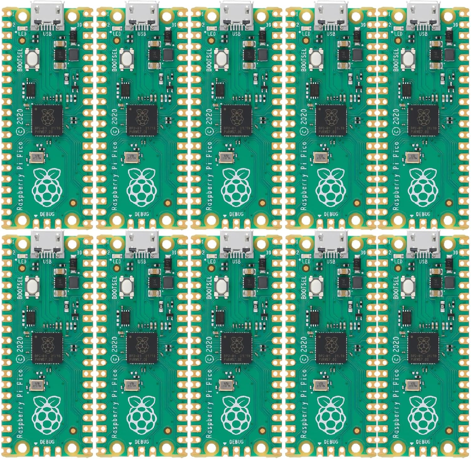 Amazon.com: hiBCTR 10pcs Raspberry pi pico Development Board with ...
