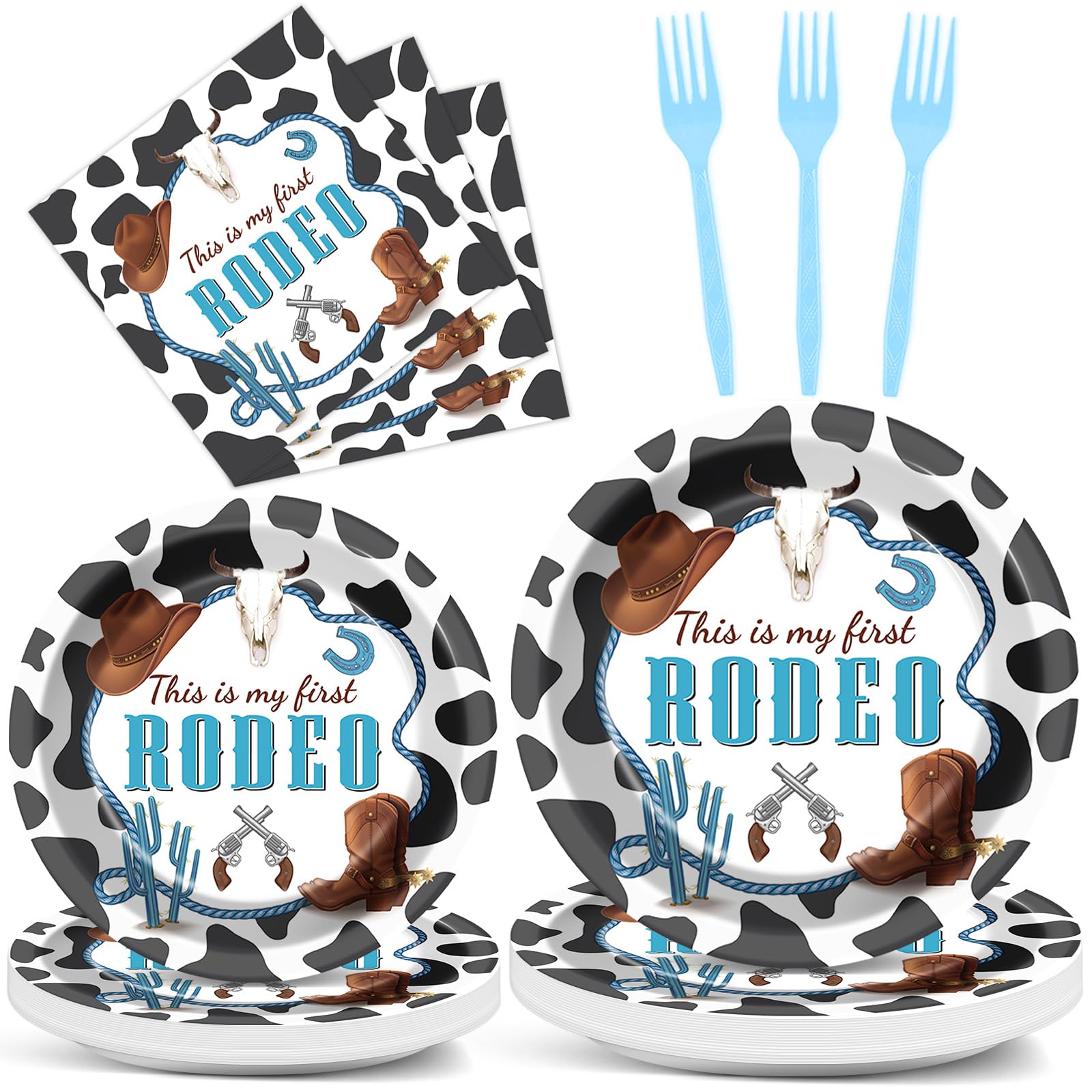 Snapklik.com : 96 Pcs My First Rodeo Birthday Party Supplies For 24 ...