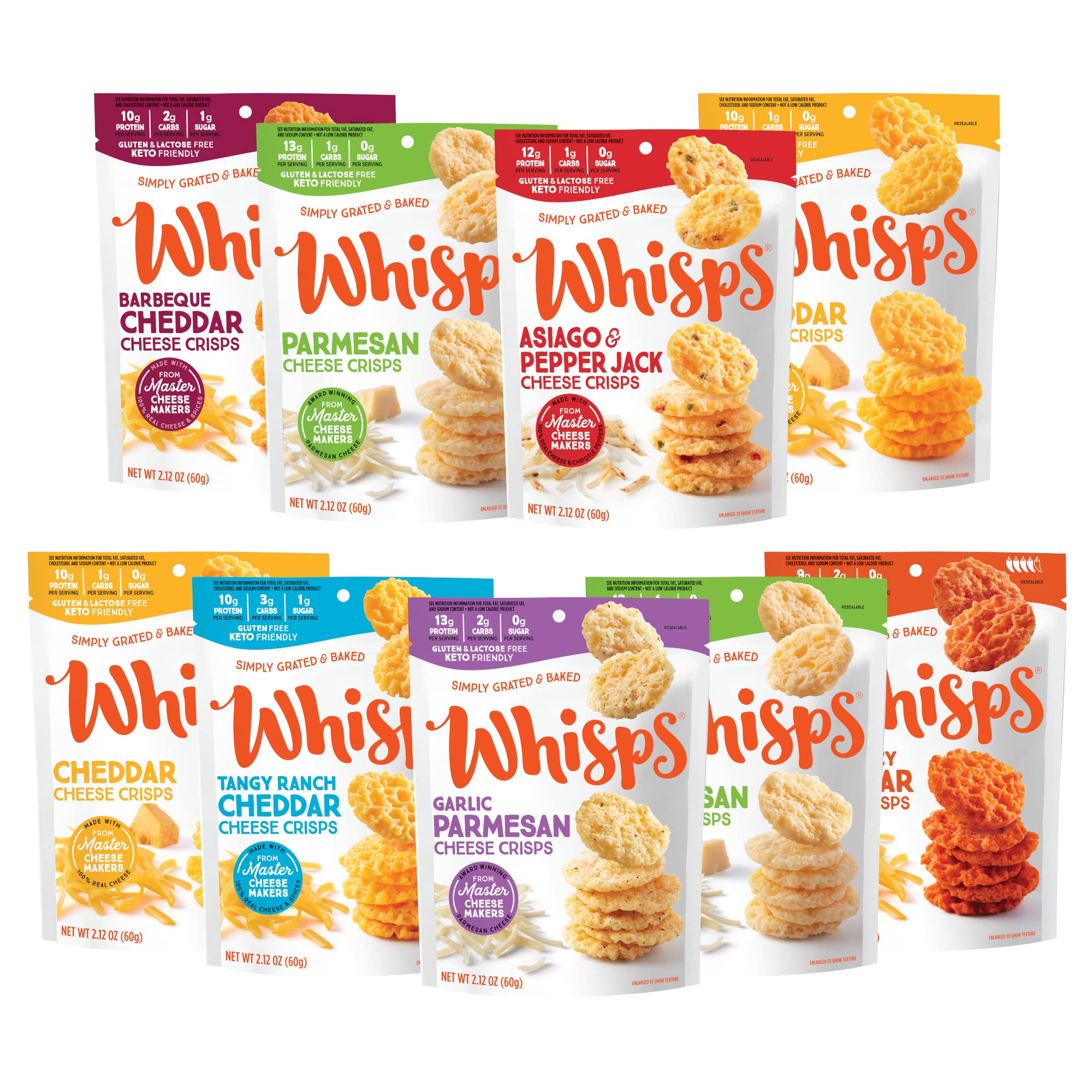 Buy Whisps Cheese Crisps Variety Pack | Protein Chips | y Snacks ...