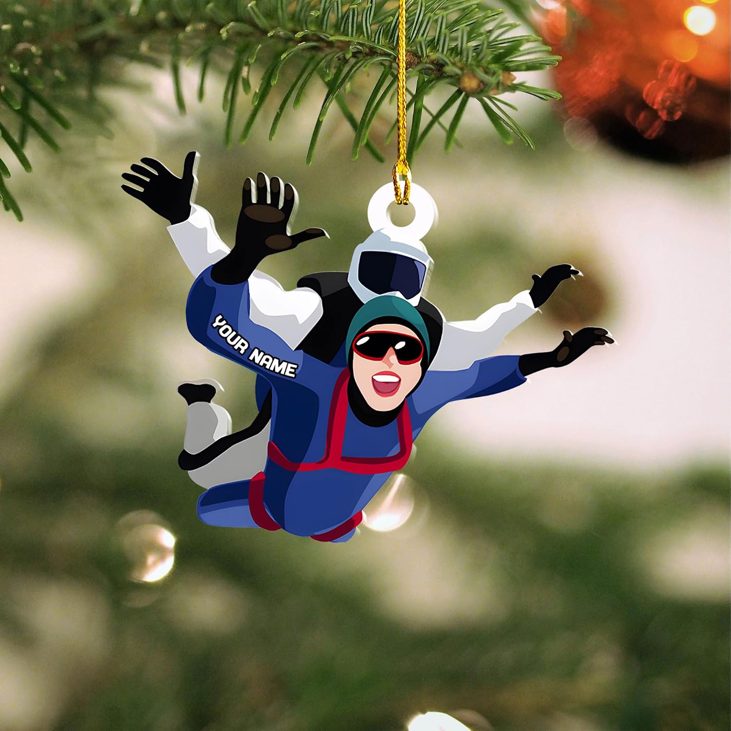 Amazon.com: Personalized Sky Diving Christmas Ornament, Skydiver ...