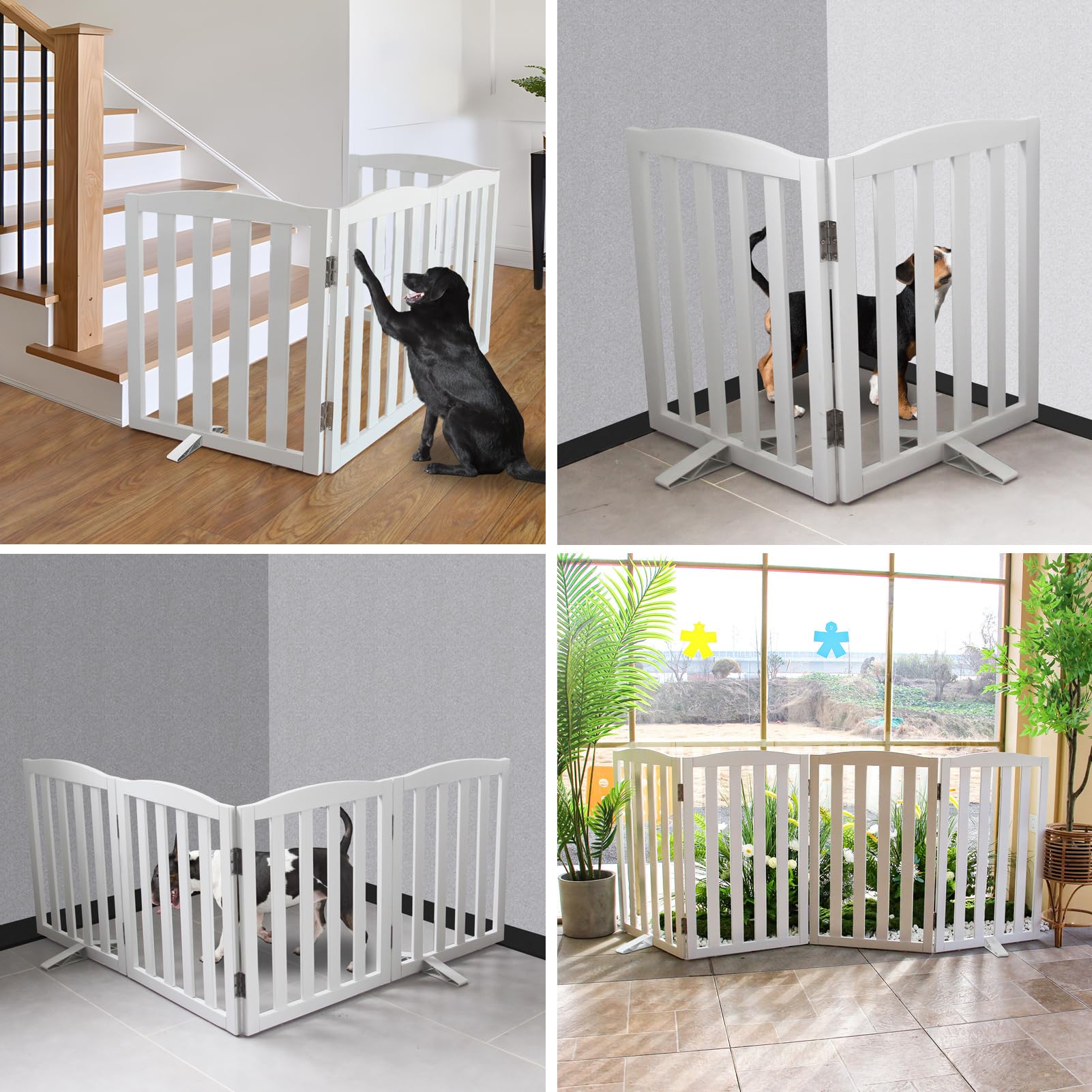 Snapklik.com : SFJC Freestanding Dog Gate Indoor, Foldable Dog Gates ...