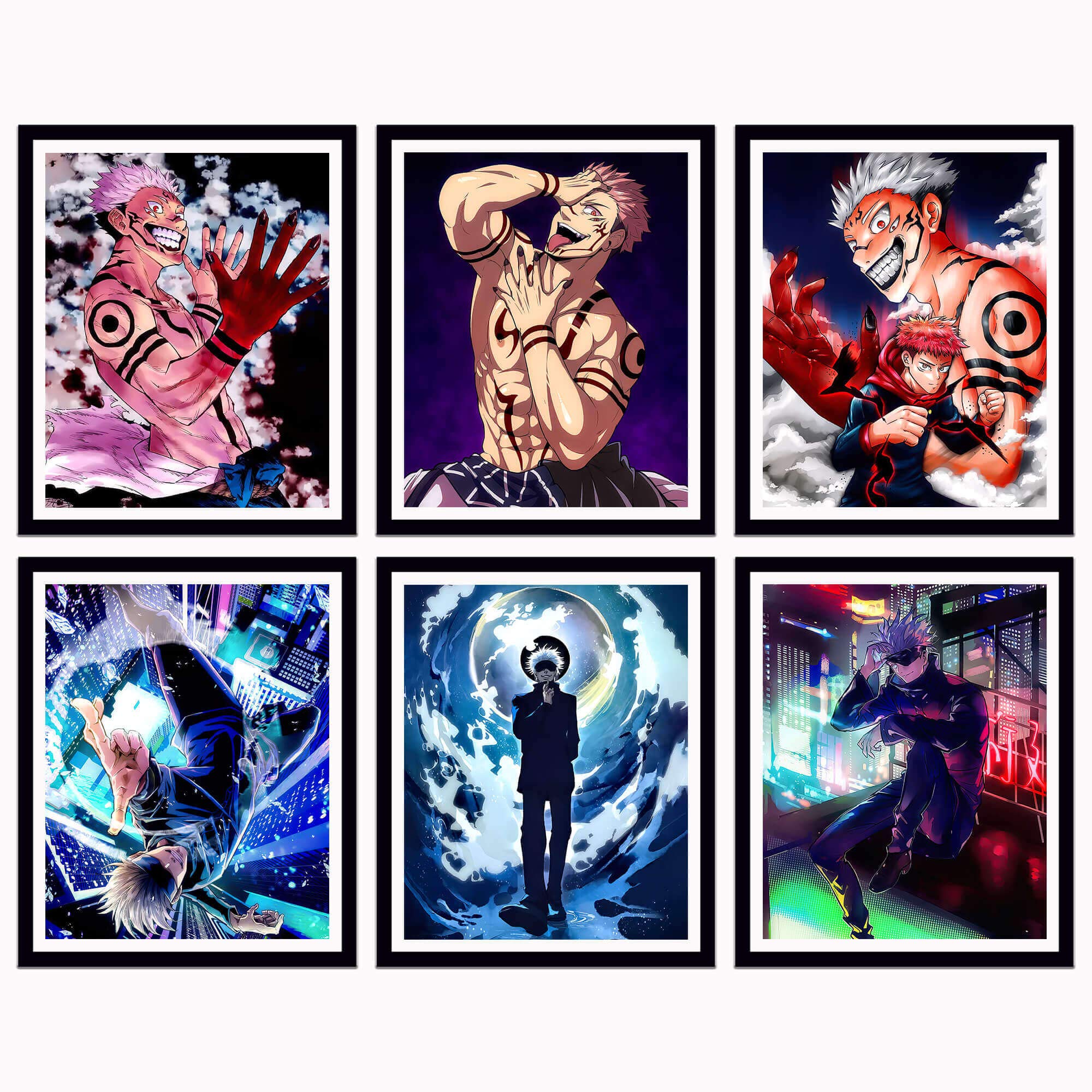 Buy Jujutsu Kaisen Ryomen Sukuna and Satoru Gojo Pictures Anime Prints ...