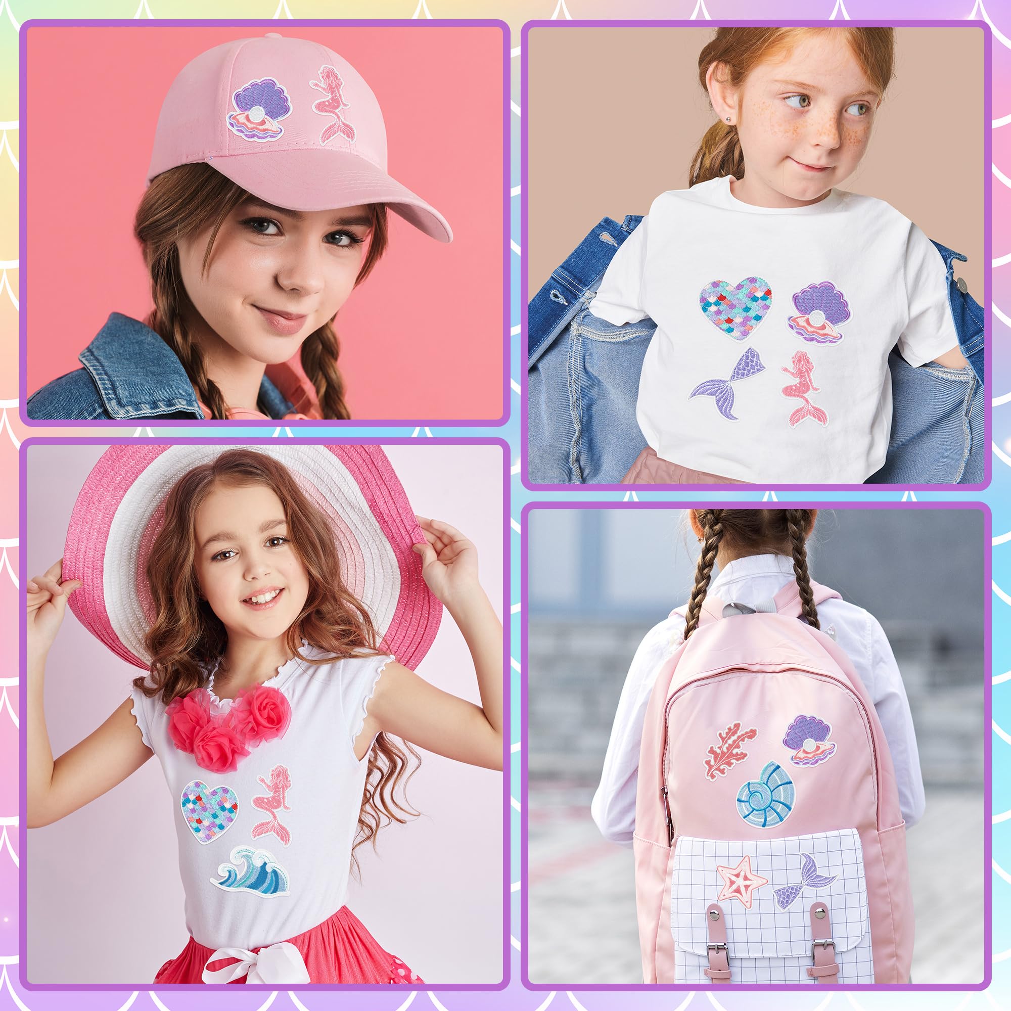 Snapklik.com : 8 Pcs Little Mermaid Iron On Patches Pretty Cartoon ...