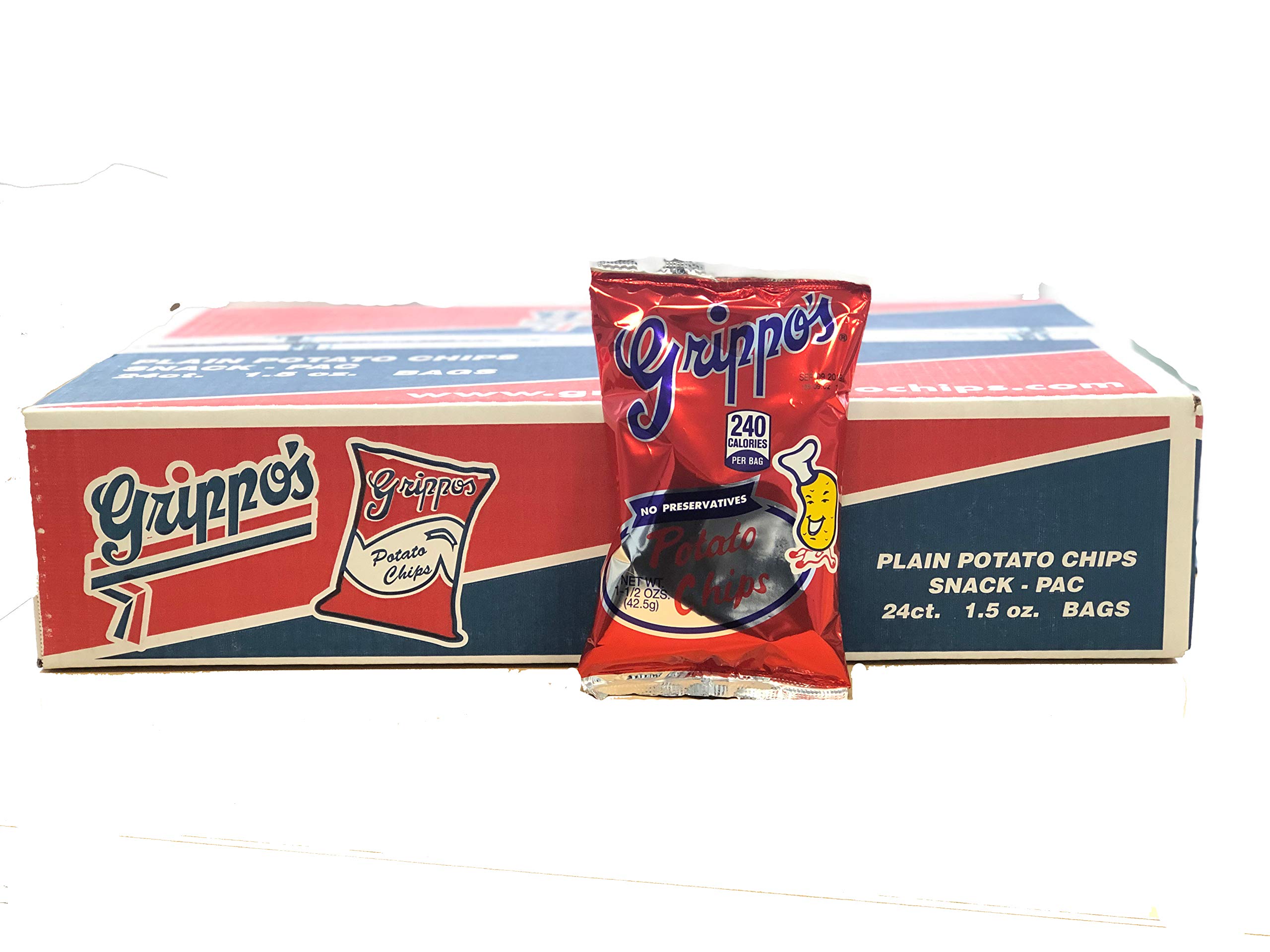 Buy Grippo's Plain Potato Chips - 1.5 Oz Bags 24 Count Online at ...