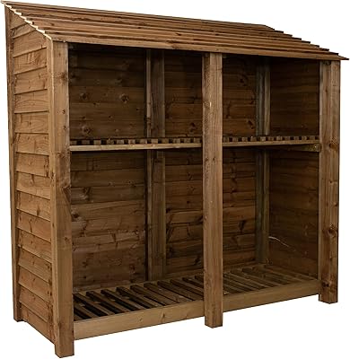 Arbor Garden Solutions wooden log store 6ft, firewood storage (W-79cm ...