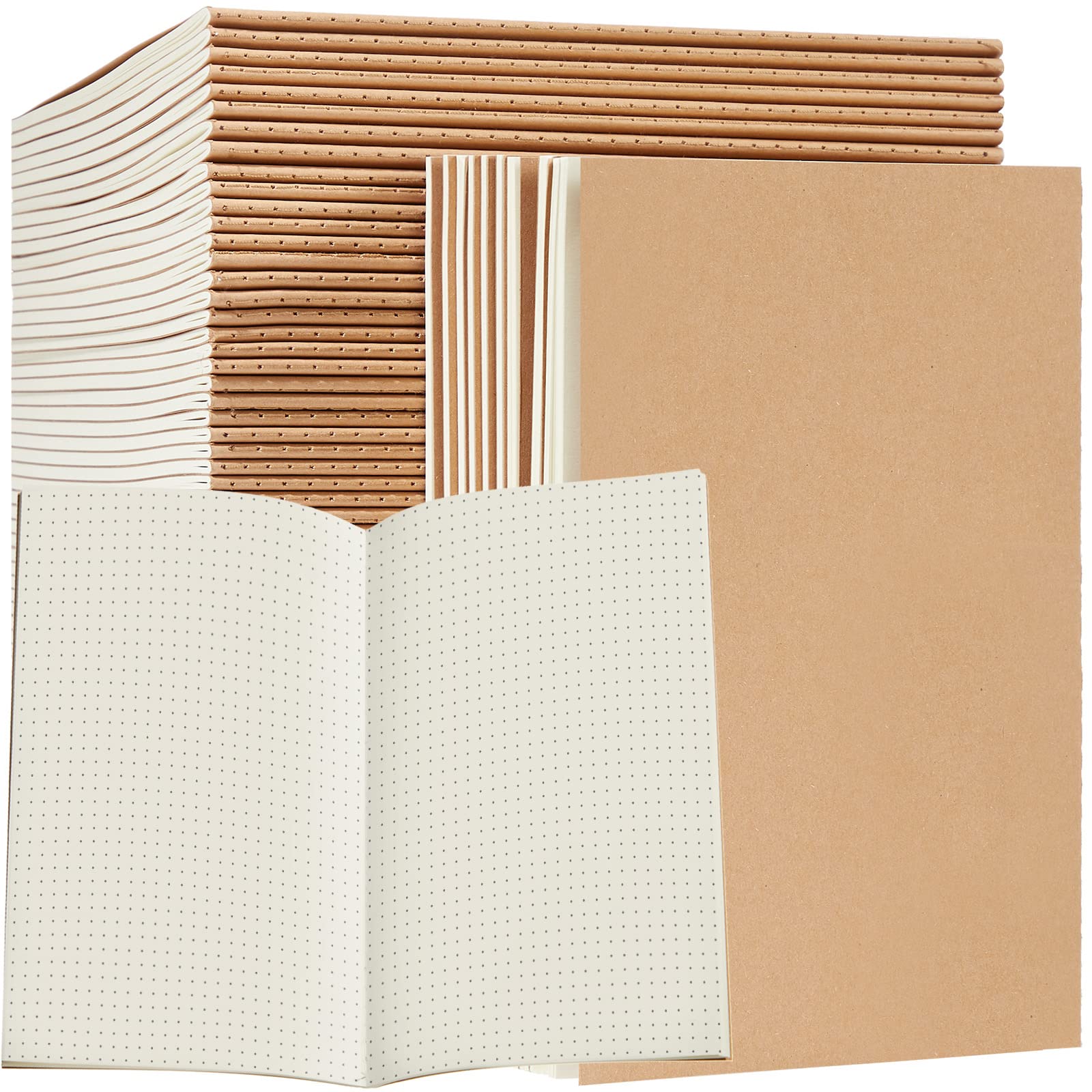 Amazon.com : 72 Pack Kraft Paper Notebook Journals 5.5 Inch x 8.3 Inch ...