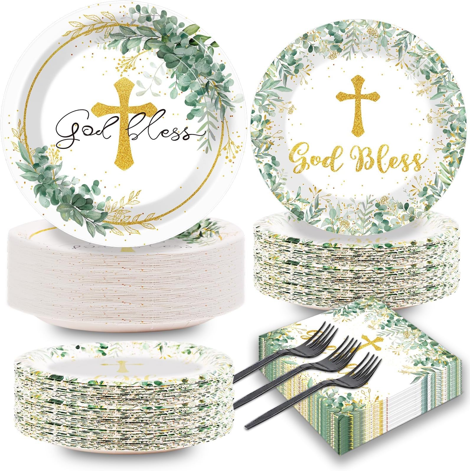 Amazon.com: Inspirational Cross Religious Party Supplies for 36 People ...