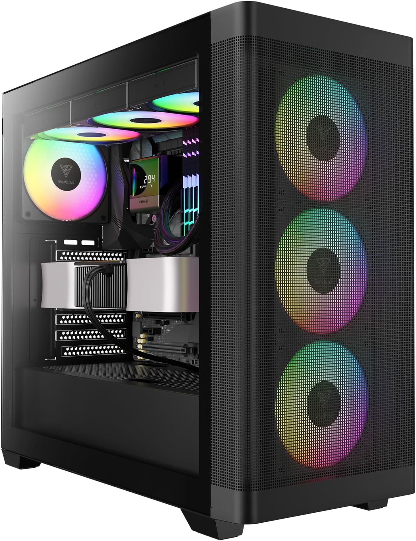 Amazon.com: GAMDIAS ATX Mid Tower Computer Case Tempered Glass, Gaming ...